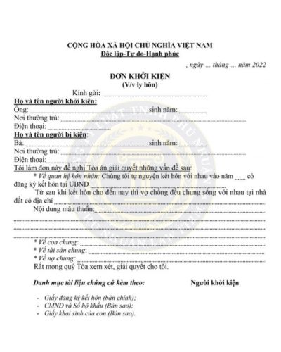 Mẫu Đơn Xin Ly Hôn Chuẩn Mới Nhất Hiện Nay 2025 - Luât Sư Miền Tây